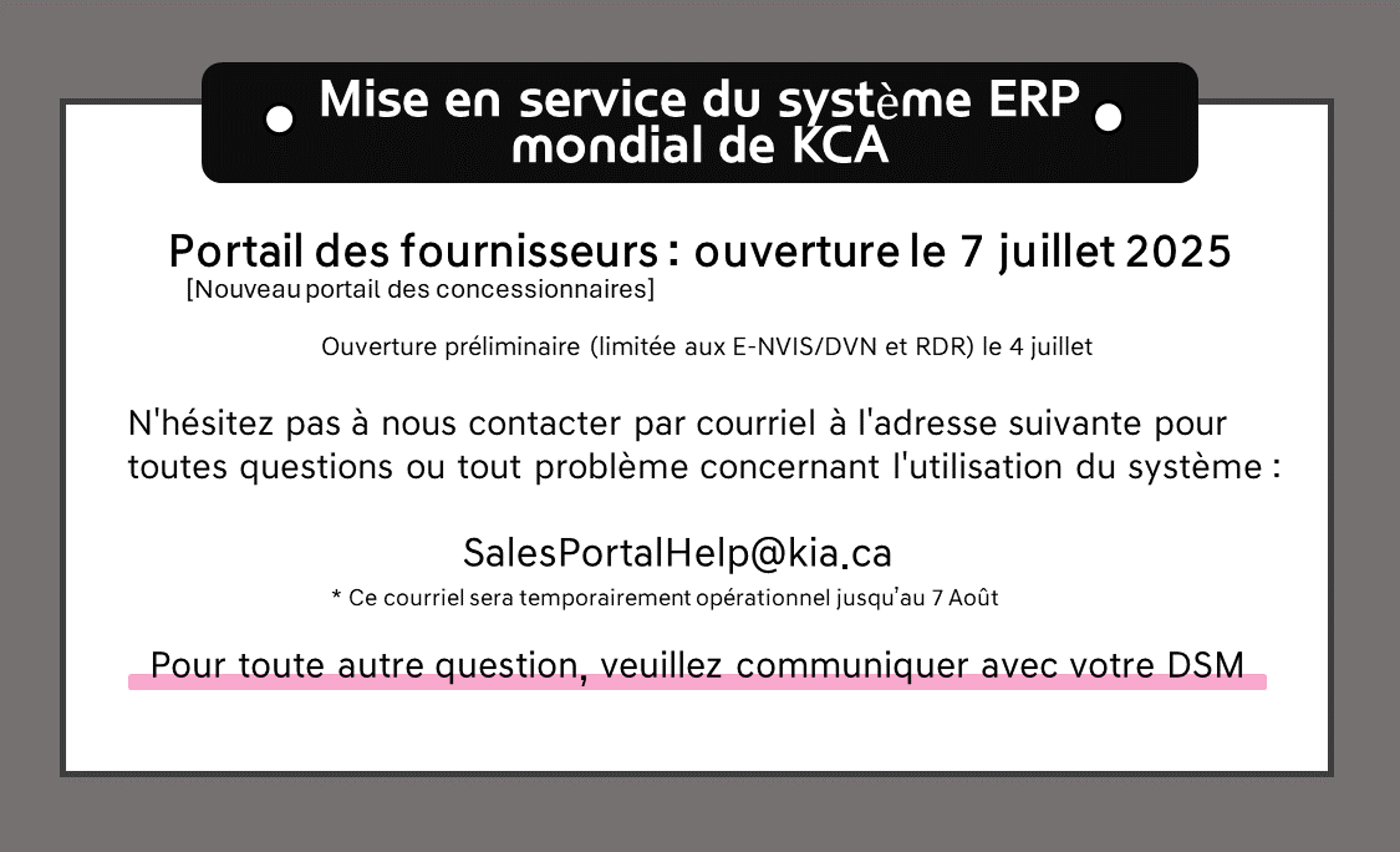 Launcher Component - KIA Canada Dealer Portal